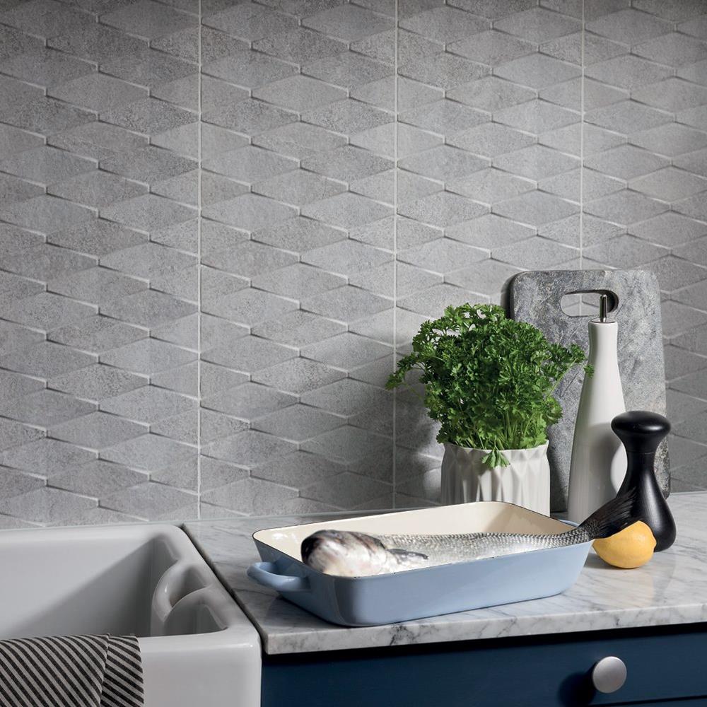 Textured tiles for kitchen & bathroom walls by GEMINI from CTD Tiles